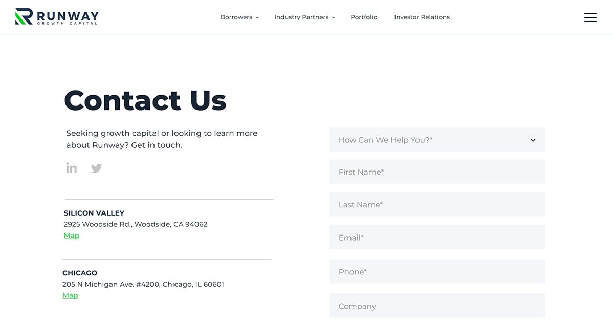 Contact Runway Growth Capital - Venture Debt Opportunities