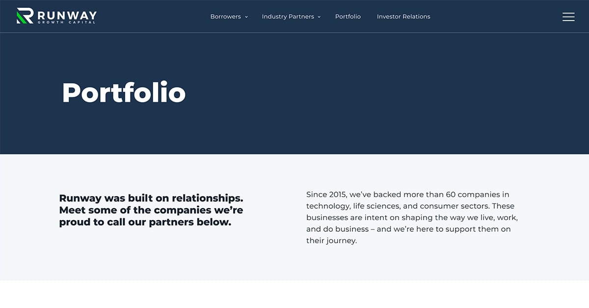 Portfolio - Runway Growth Capital
